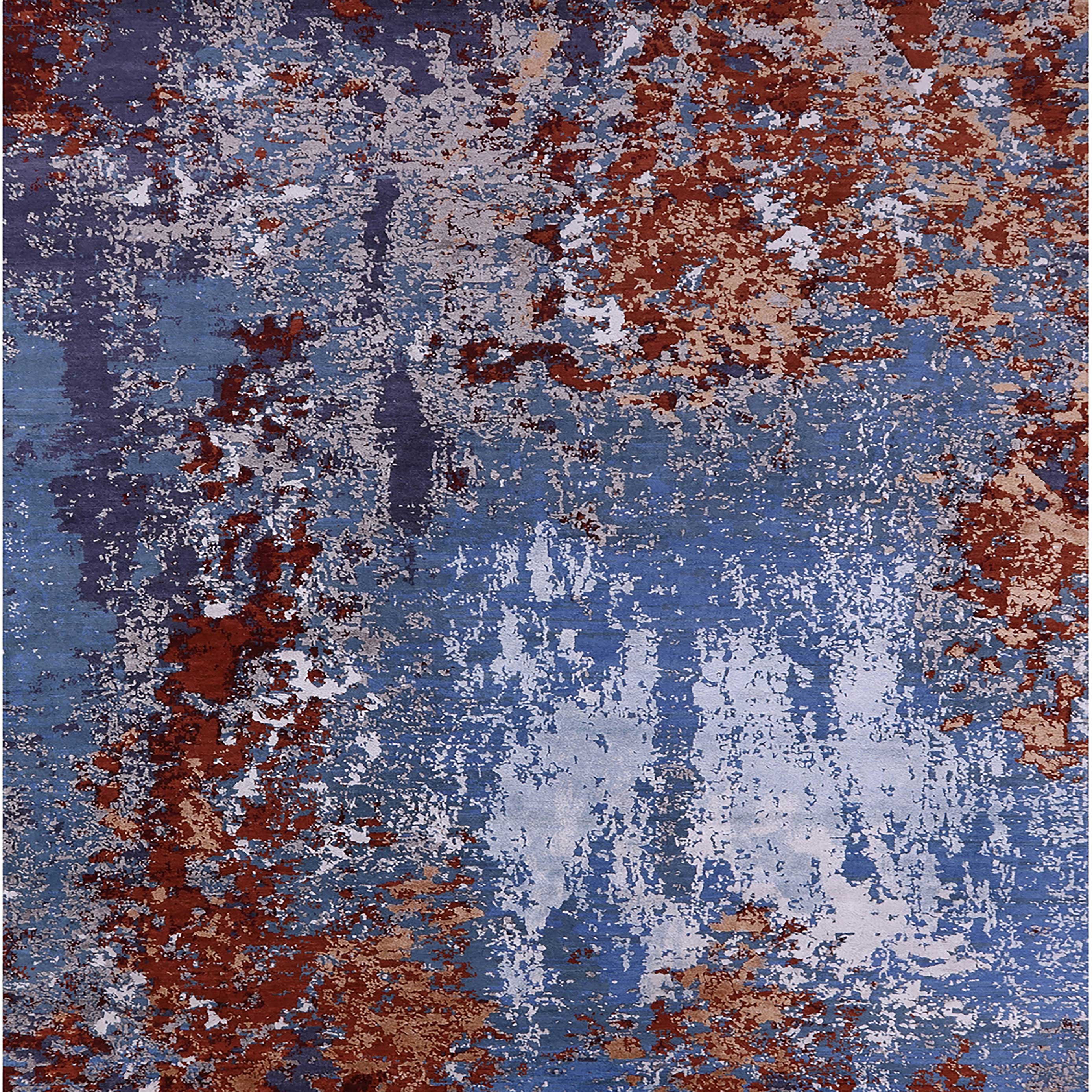 Ahgly Company Indoor Square Mid-Century Modern Plum Purple Oriental ...