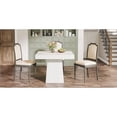Delilah Modern White Wood 31.5 in. Pedestal Square Kitchen Dining Table ...