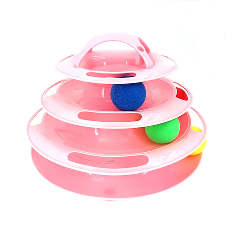3/4 Levels Cats Toy Tower Tracks Cat Toys Interactive Cat Intelligence ...