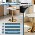 24 Inch White Tulip Table for 2 to 3, Small Square Dining Table with ...