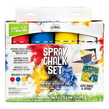 Testors Washable Spray Chalk Set - Temporary Decorative Primary Colors ...