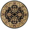 SAFAVIEH Classic Holly Floral Bordered Wool Runner Rug, Black/Gold, 2'3 ...