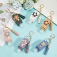 6Pcs 6 Colors ortable Empty Travel Bottle Keychains PU Leather Tassel ...