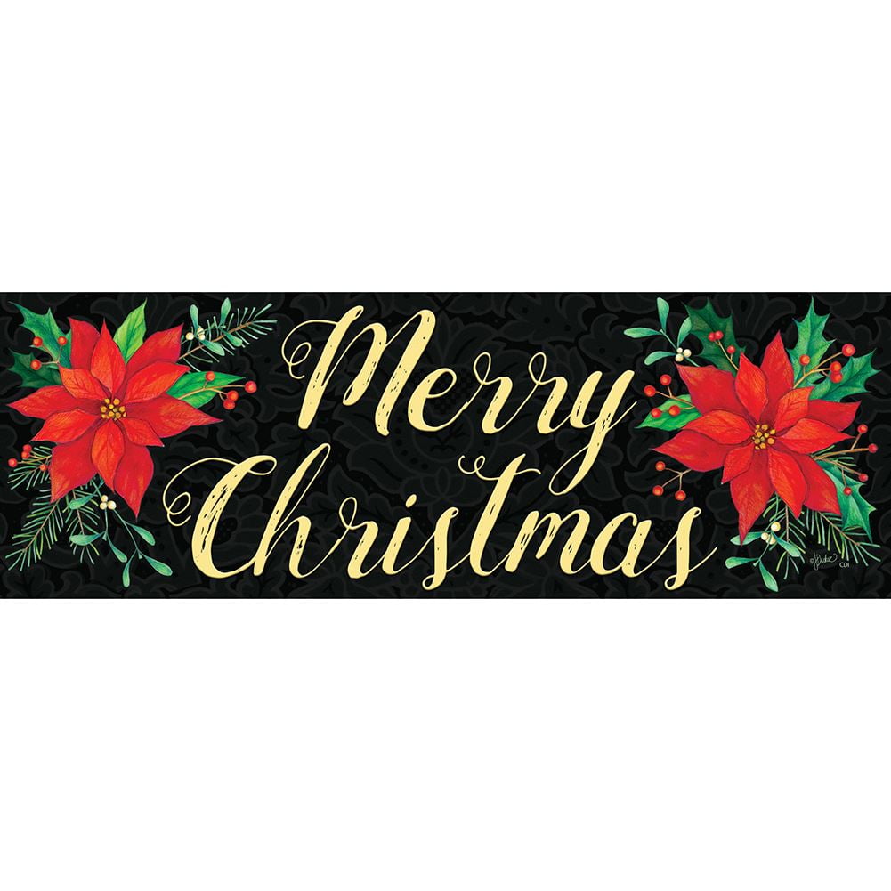 Custom Decor Signature Sign - Christmas Poinsettia - Walmart.com