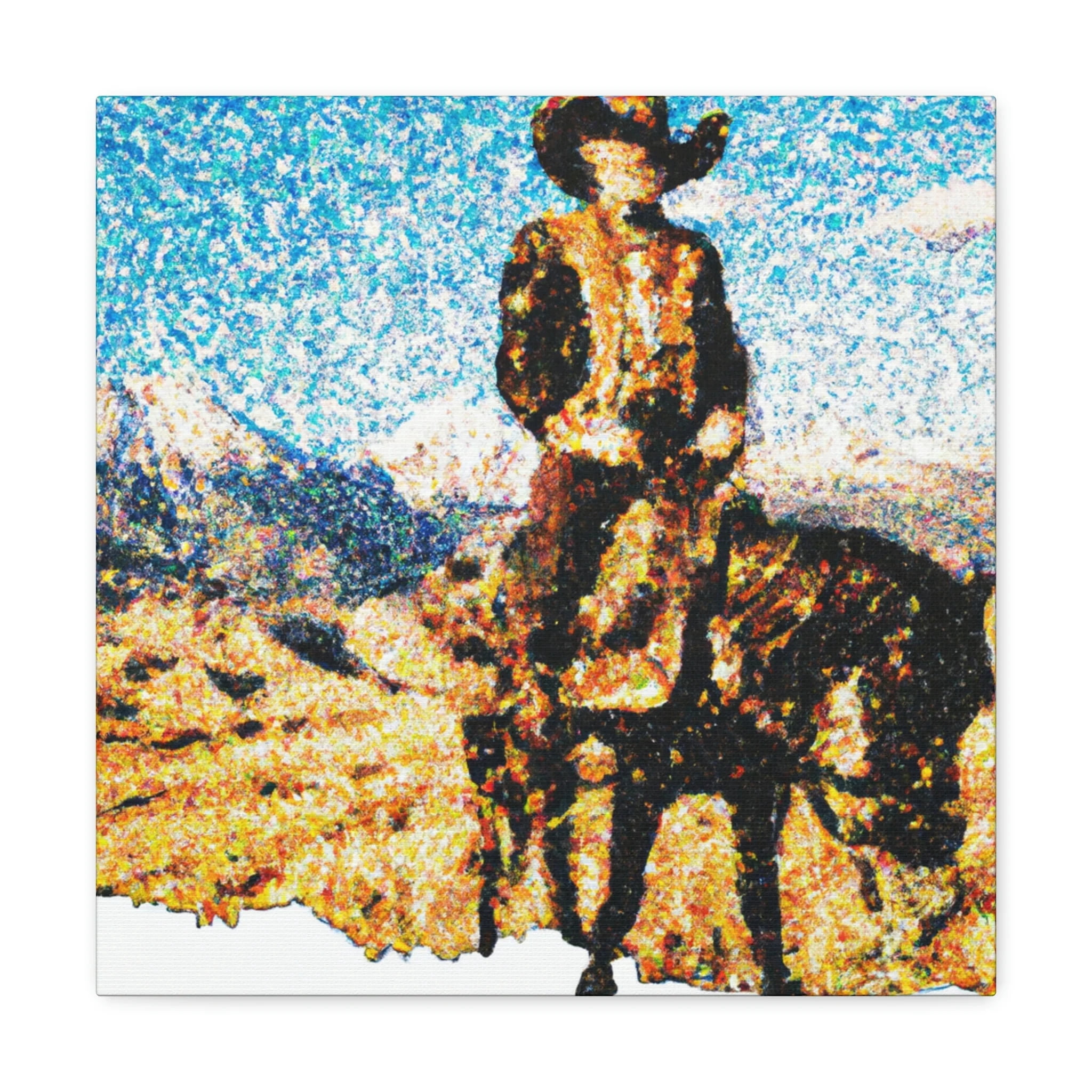 Mountain Range Pointillism - Canvas - Walmart.com