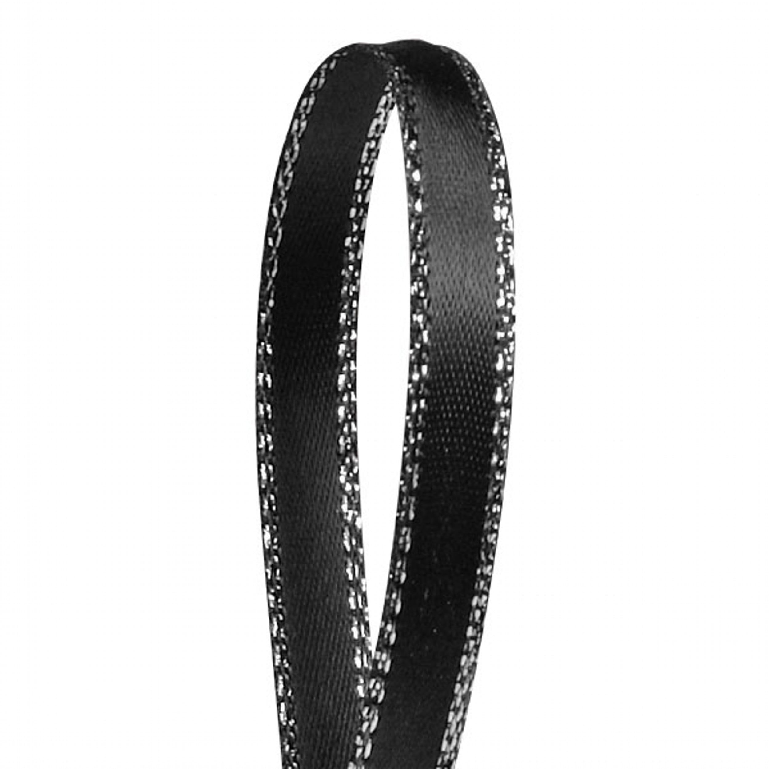 Black Solid Color 3/8-Inch Silver Edge Ribbon, 50-Yards - Walmart.com