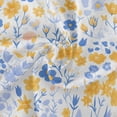 Blue Yellow Flower Pattern Round Lace Tablecloth 60 Inch Polyester ...