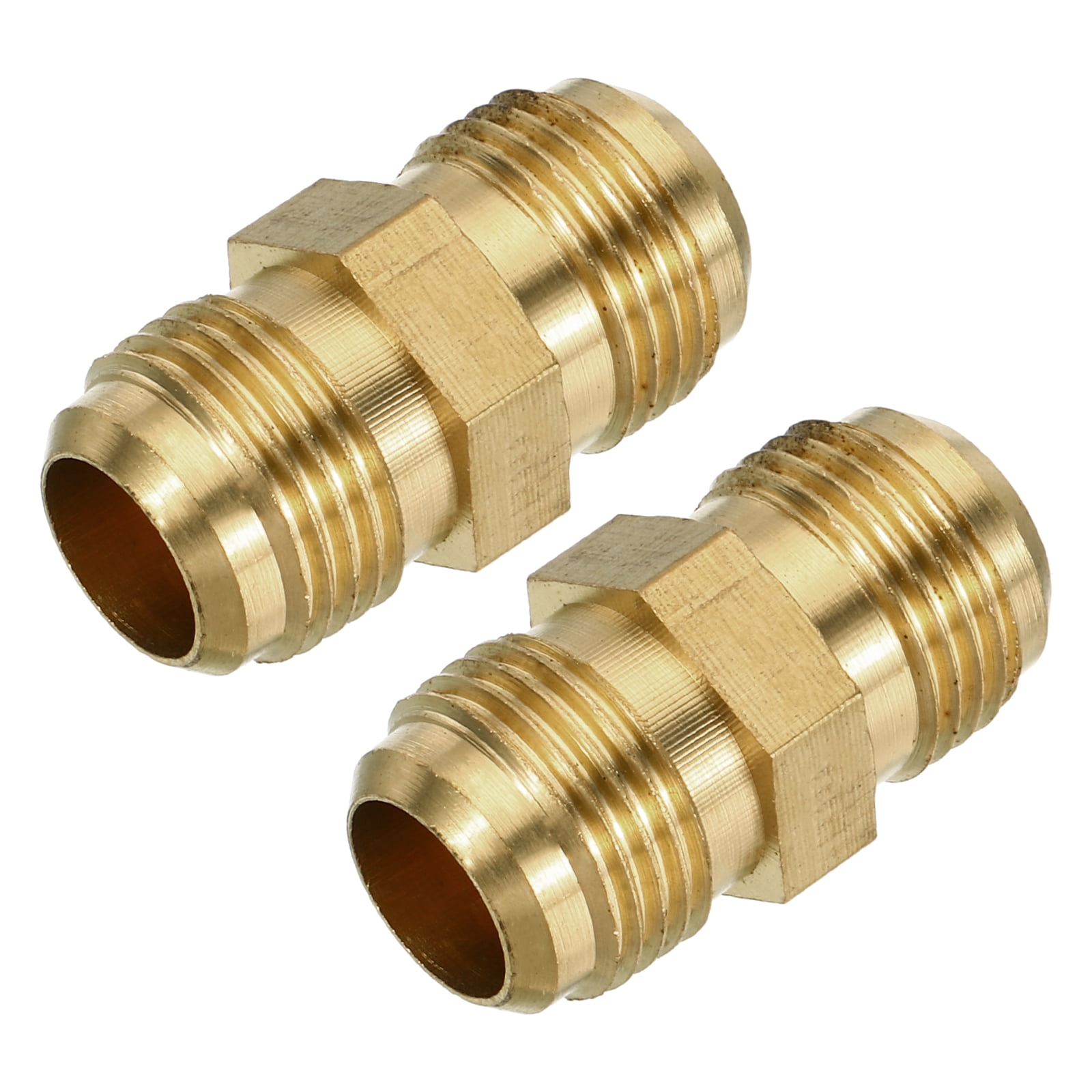 Uxcell Brass Tube Coupler 1/2" Flare Male Connector Pipe Coupling ...