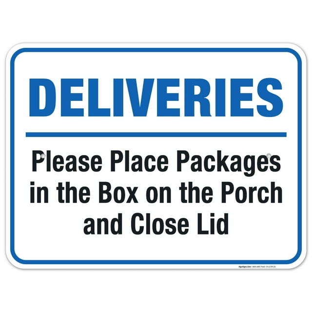 Package Delivery Sign, Please Place Packages in The Box On Porch ...