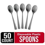 Exquisite Silver Disposable Spoons - Gray Plastic Spoons - 50 Count ...