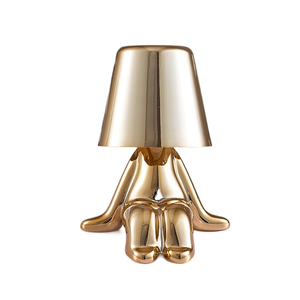 for Office 3 Level Brightness with USB Port Thinker Design Golden Man ...