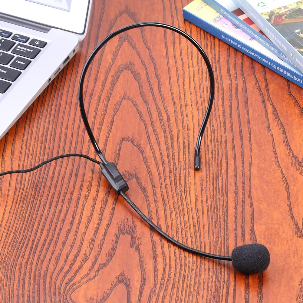 Head Mounted Microphone 3.5mm Wired Headset Mic for Teacher Guide ...