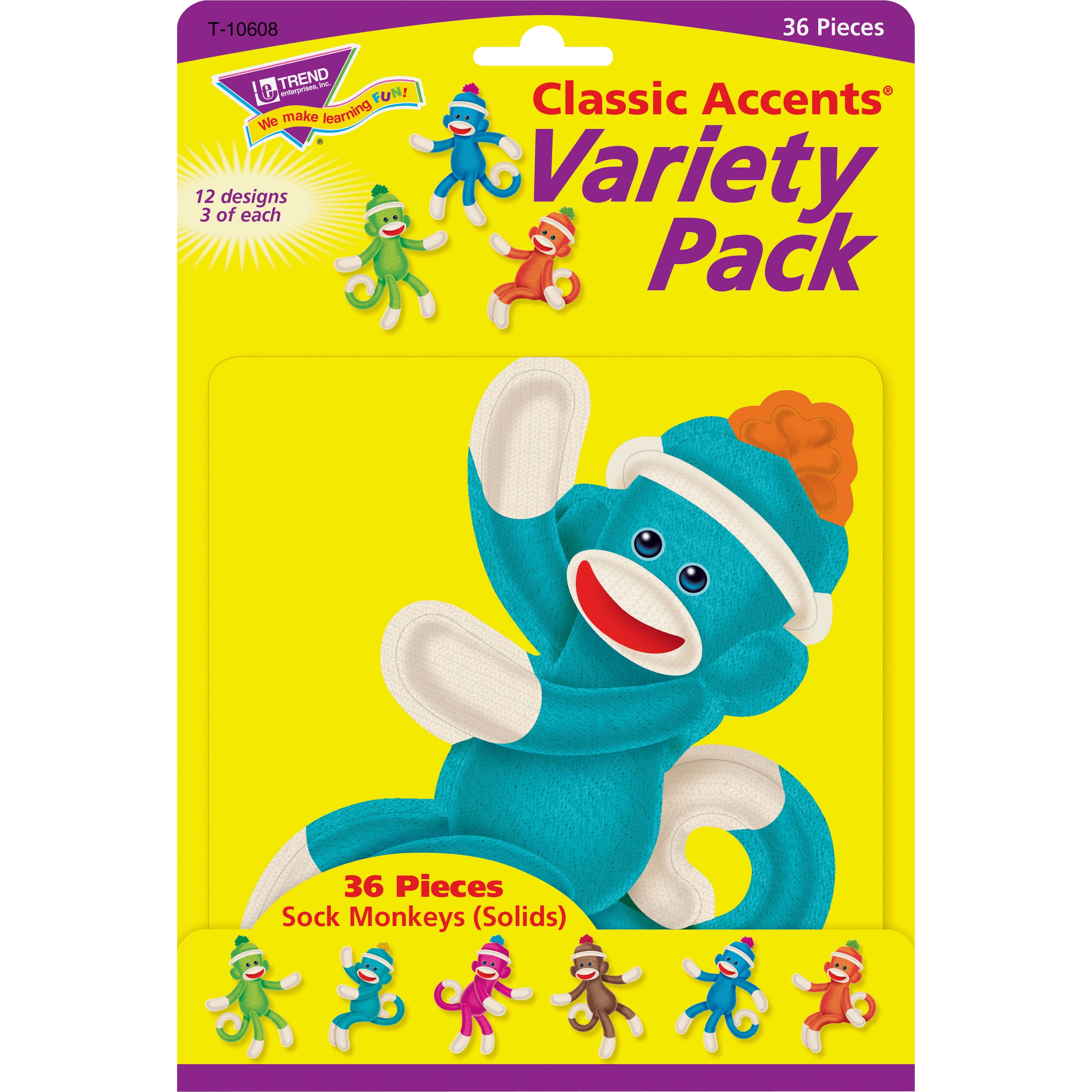 Trend, TEPT10608, Sock Monkeys Collection Accents Labels, 36 / Set ...