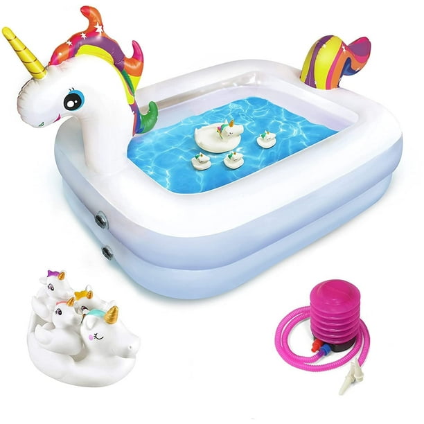 Kidzlane Inflatable Kiddie Pool, Unicorn Toddler Blow Up Swimming Pool ...