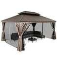 LAUSAINT HOME 12' x 16' Hardtop Patio Gazebo, 2-Tier Permanent Aluminum ...