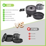 Ktaxon Camping Cookware Set Outdoor Cooking Kit Double Cookware ...