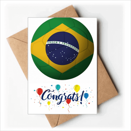 Brazil National Flag Soccer Football Wedding Cards Congratulations ...