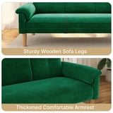 Lofka 69" Modern Small Velvet Sofa, Couch with Comfy Backrest and Soft ...