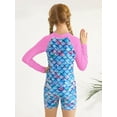 GYRATEDREAM Girls Mermaid Zip Rash Guard Swimwear UPF 50+ Long Sleeve ...