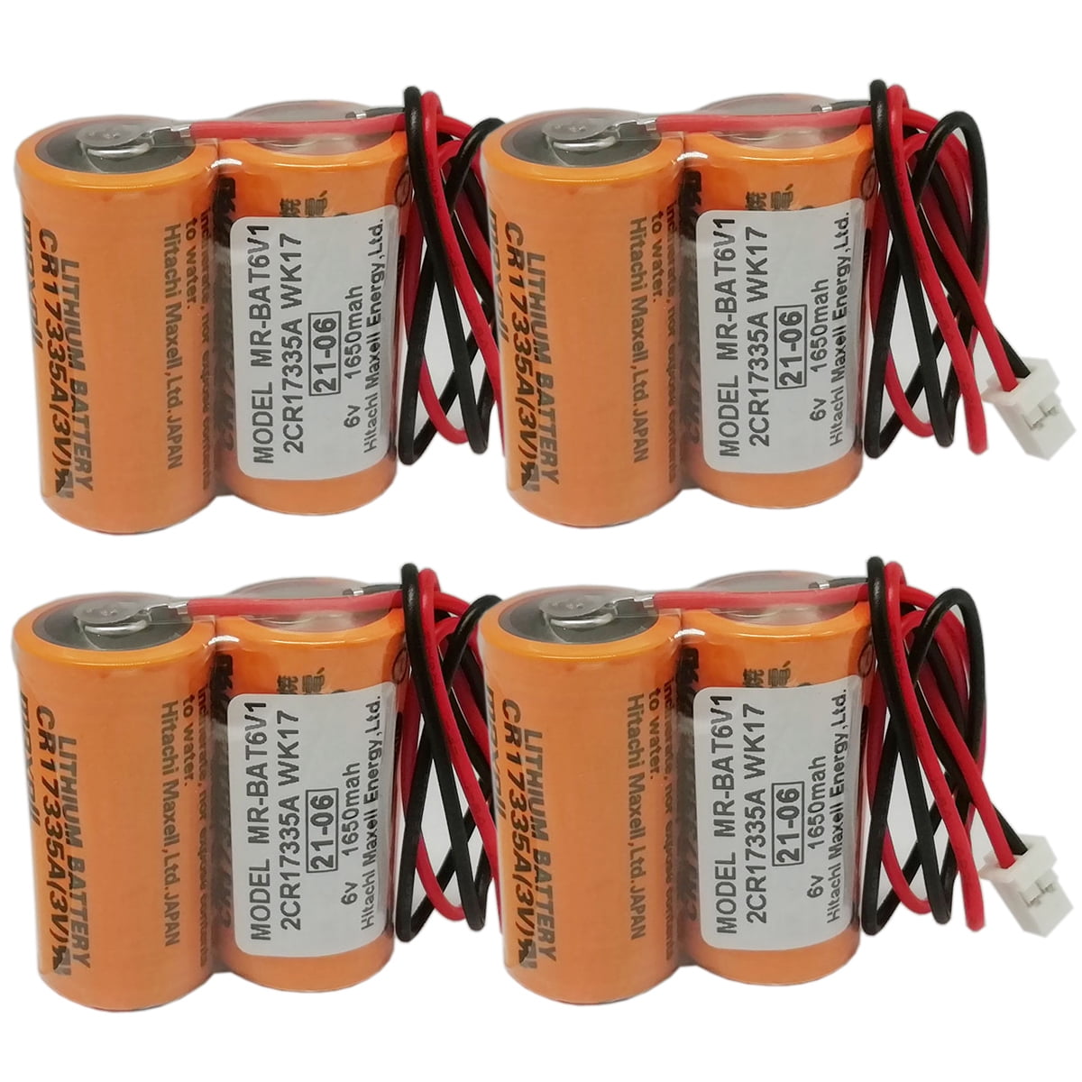 4Pc MR-BAT6V1 2CR17335A WK17 6V 1650mAh Battery with Plug for ...