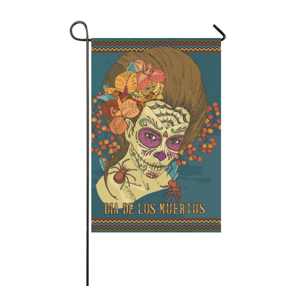 MKHERT Day Of The Dead Garden Flag Outdoor Flag 12x18 inch - Walmart.com
