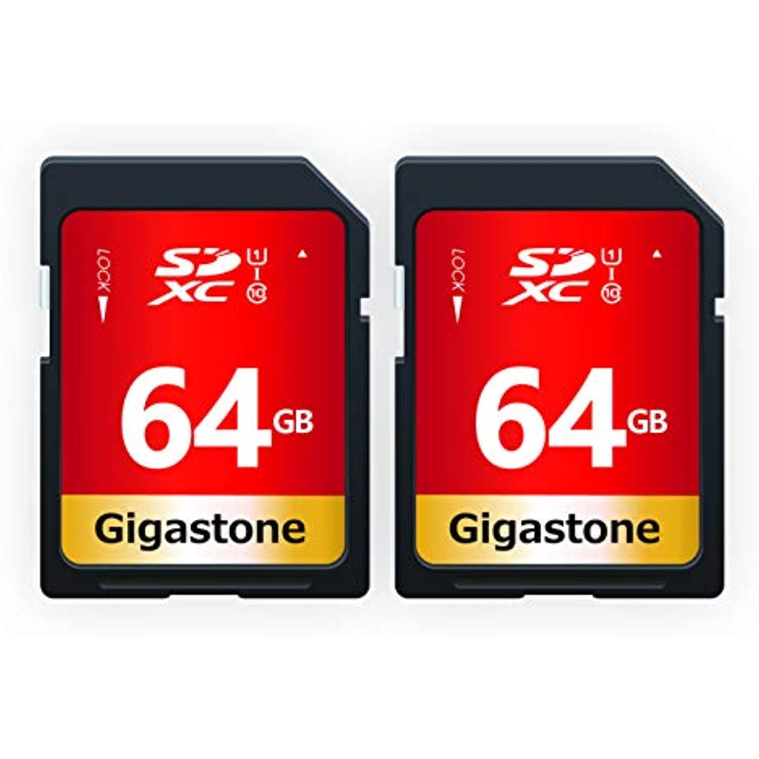Gigastone 64GB 2 Pack SD Card UHS-I U1 Class 10 SDXC Memory Card High ...