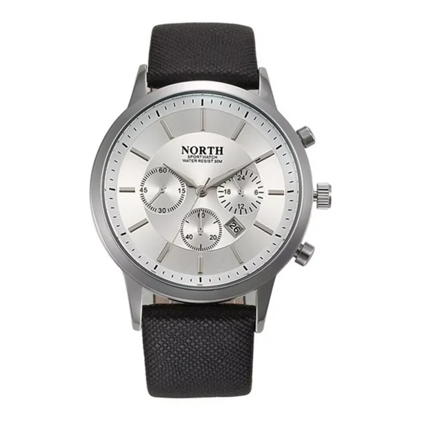 Reloj pulsera North 6009 con correa de cuero color negro - fondo blanco ...