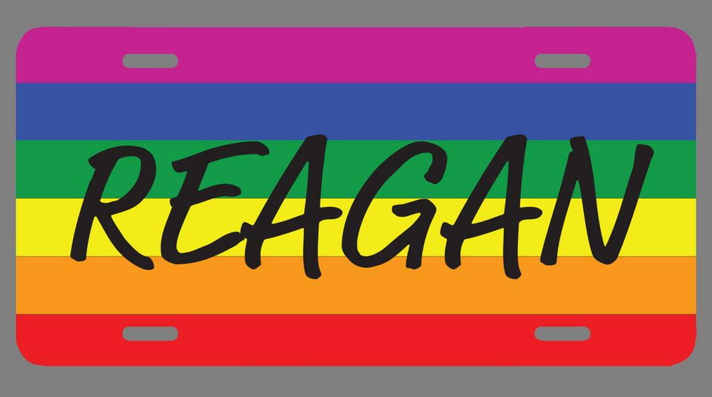 Reagan Name Pride Flag Style License Plate Tag Vanity Novelty Metal ...