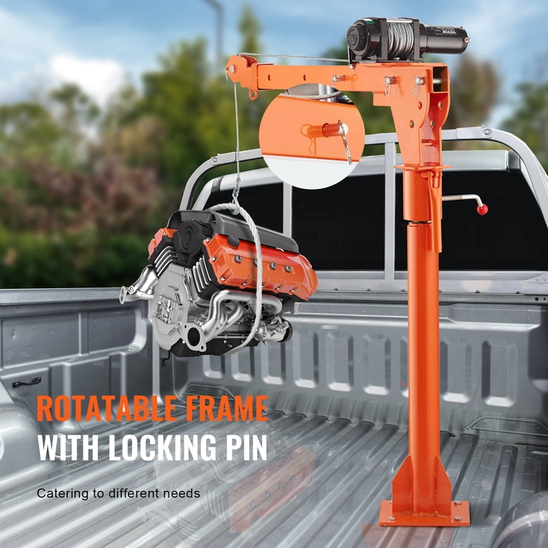 Folding Truck Hoist With Winch 1100LBS Truck Bed Crane With 3500LBS ...