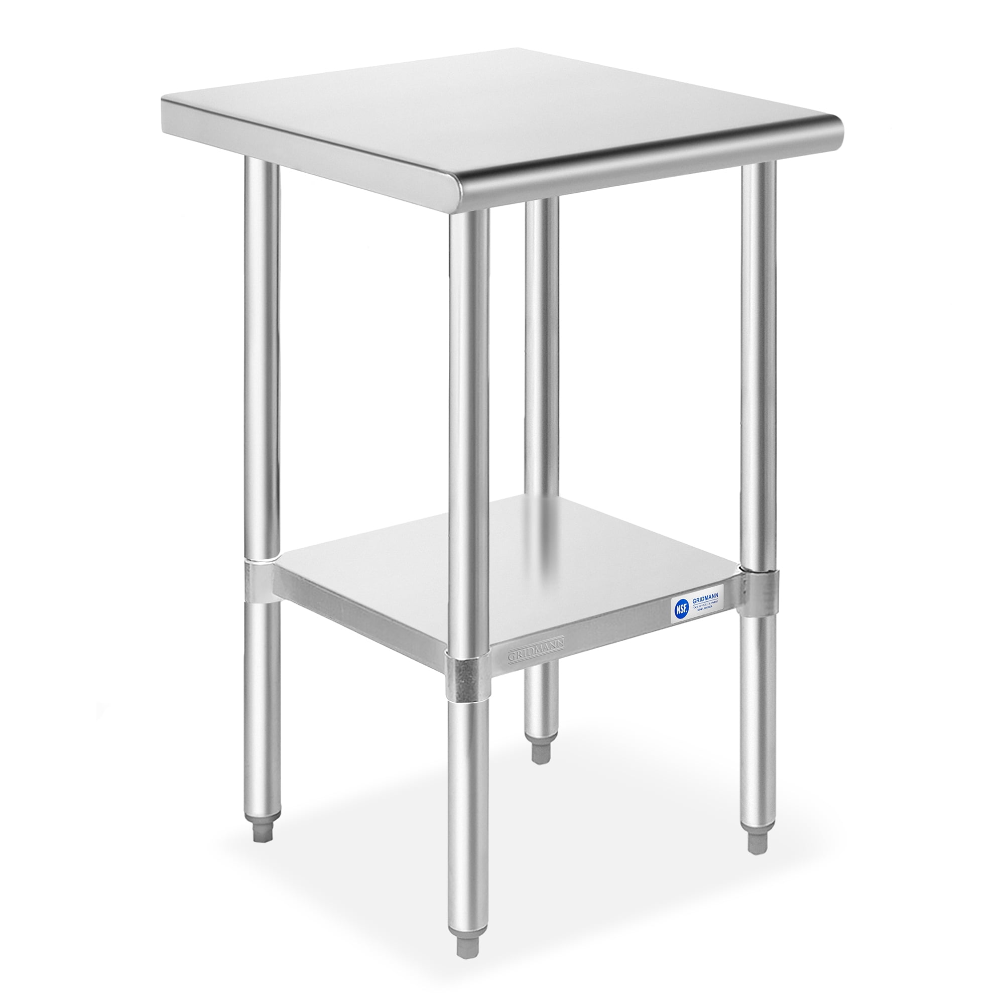 GRIDMANN 18 x 24 Inch Stainless Steel Table w/ Undershelf, NSF ...