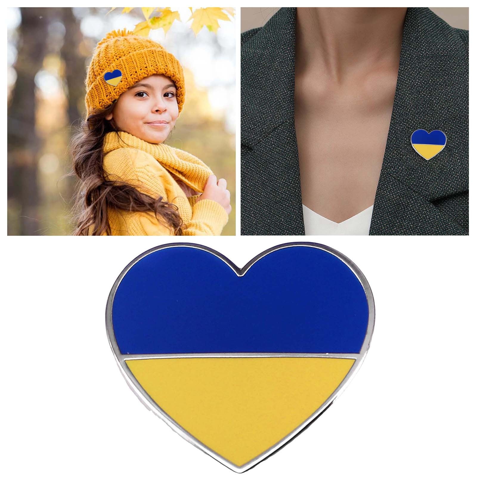 Click here for Wifklsiipg Flag Of Ukraine Heart Shape Badge Flag... prices