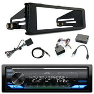 JVC KD-TD91BTS Single DIN CD Player Bluetooth USB AUX AM/FM Radio Receiver Bundle Combo with ...