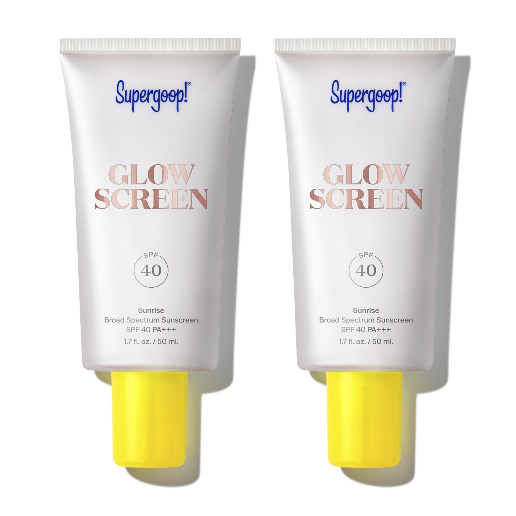 Protector solar Supergoop! Glowscreen SPF 40, 50 ml, paquete de 2 ...