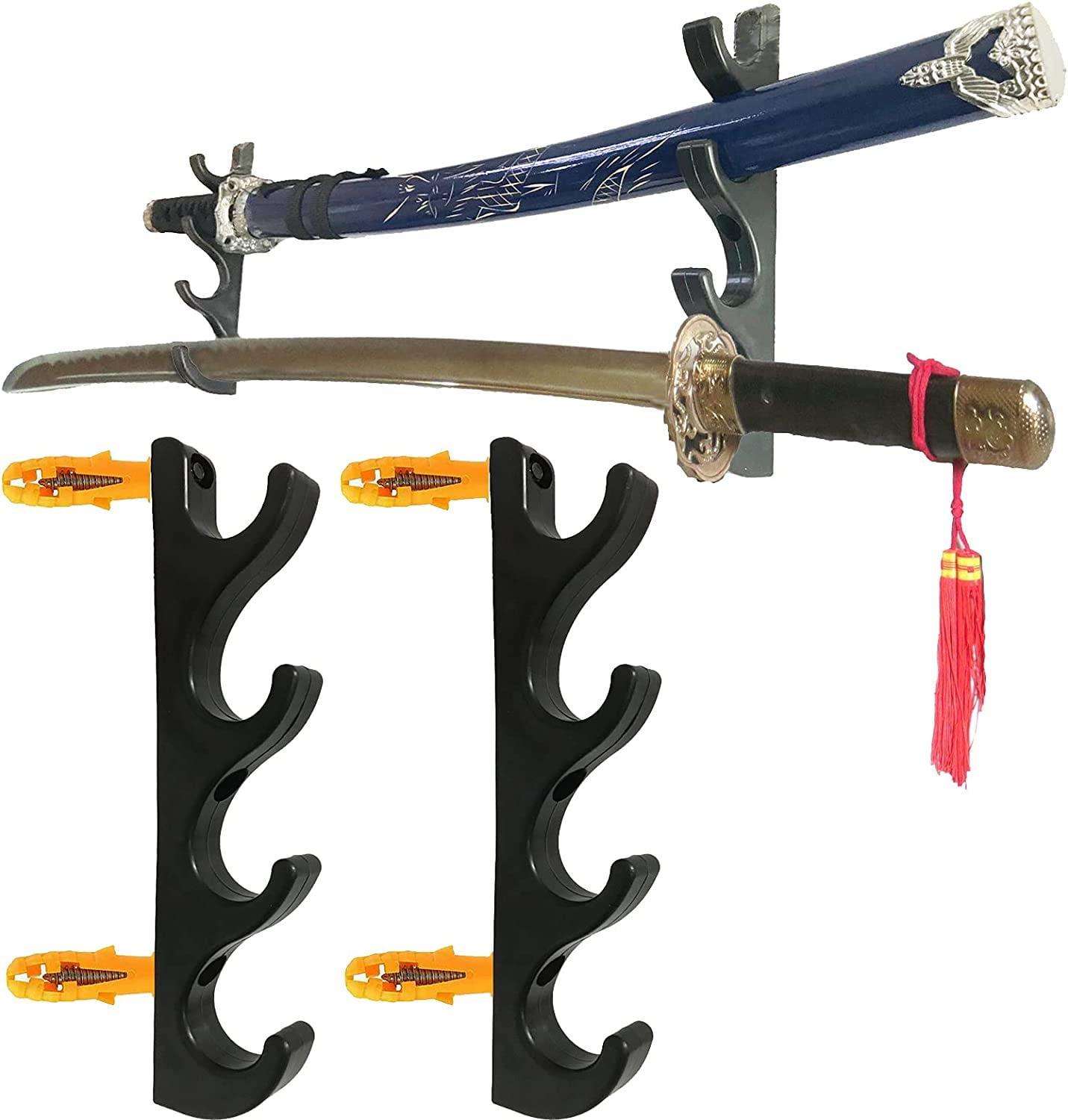 Four-Layer Wall-Mounted Sword Stand Display Stand, Sword Stand, Sword ...