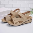 Bibifish Womens Wedge Sandals Chic Flexible Relaxed Open Toe Dual Hook ...