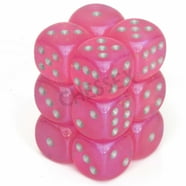 Chessex Polyhedral Translucent 12-Die Set, 16mm 6D Pink/White Dice for ...
