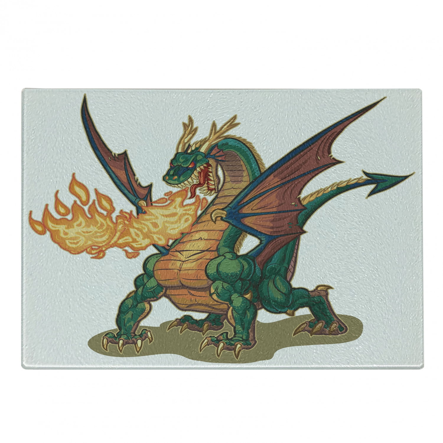 Dragon Cutting Board, Mythical Spitting Monster Dreamy Mascot Reptilian ...