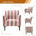 Stripe Accent Chairs Set of 2 Upholstered Wood Legs Armchairs Home ...