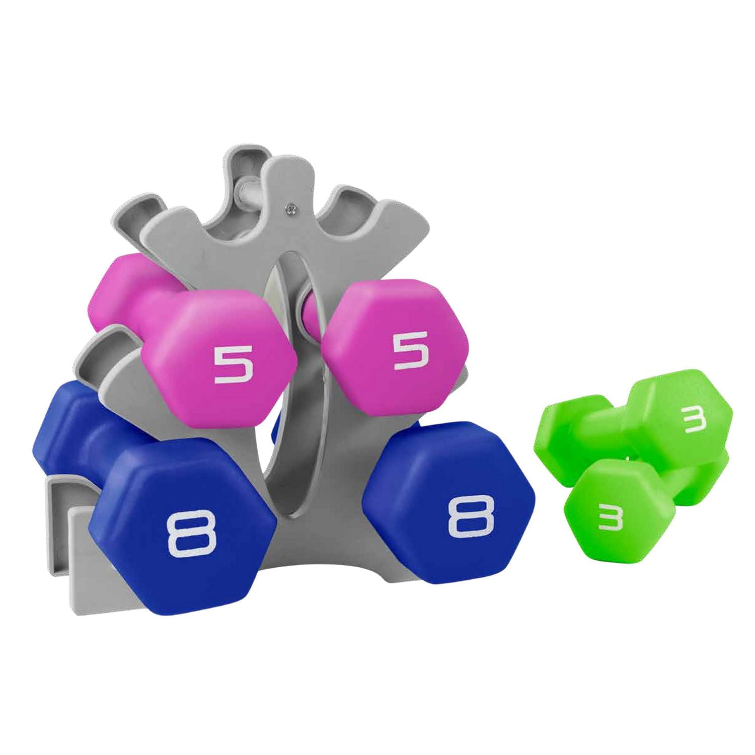 Click here for Cap Cs 32lb Neoprene Dumbbell Set With Rack-Green... prices