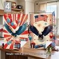 4th of july hand towels A bald eagle flying over a gift box with ...