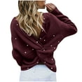 BZGTZT Women's V Neck Criss Cross Sweaters Twisted Back Pullover ...