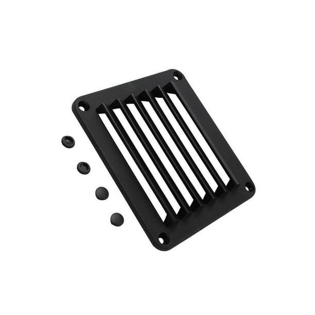 Black ABS Louvered Plastic Vent 5-1/2" x 4-7/8" for Round Vent ...