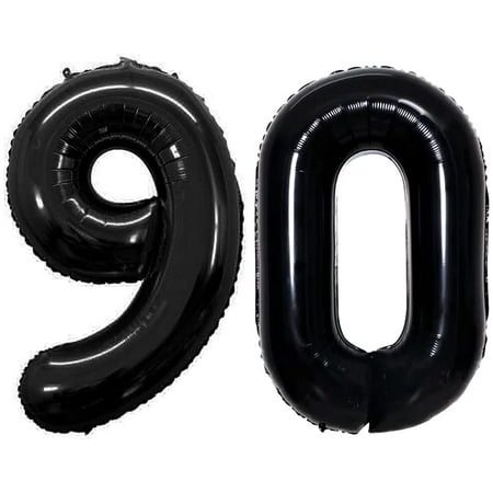 HTOOQ 42 Inch Gold Number 90 Balloon,Jumbo Foil Helium Balloons for ...