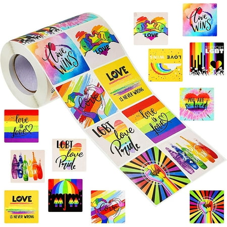 800 Pieces Rainbow Pride Sticker Love is Love Sticker Gay Pride ...
