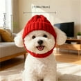2026 Red Knit Dog Beanie with Ear Flaps - Double-Layer Warm Winter Pet ...