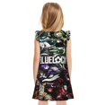 BLUE LOC-,K Nightgown Short Flutter Sleeve Pajamas Cartoon Nightdress ...
