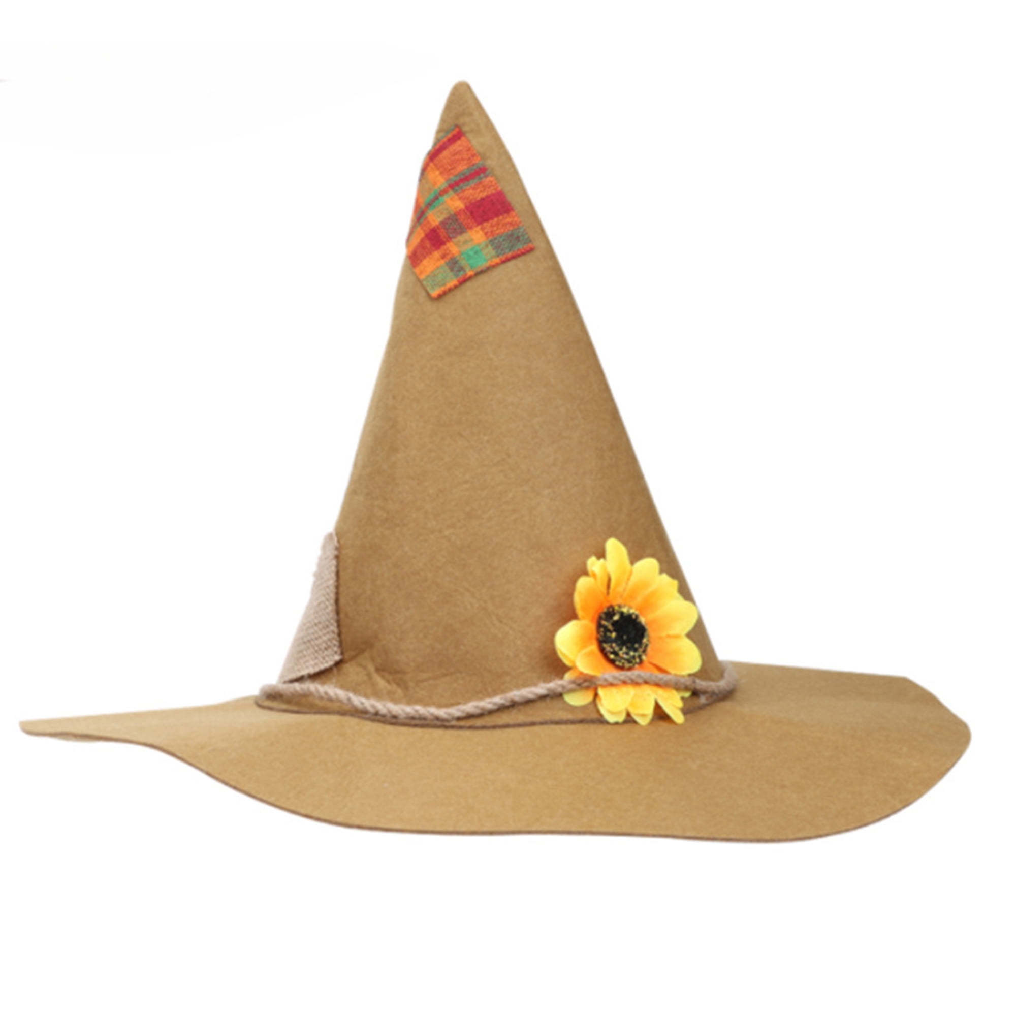 Franhais Scarecrow Hat, Deluxe Sunflower Felt Wizard Witch Hat Cosplay ...