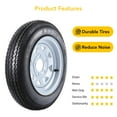 2 Pack 4.80-12 4.80x12 480-12 4.80-12 Trailer Tires with 12'' Rims, 4 Lug on 4.5'', Load Range C ...