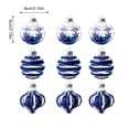 9pcs Red White Blue Transparent Glitter Filled Hanging Bauble Set ...
