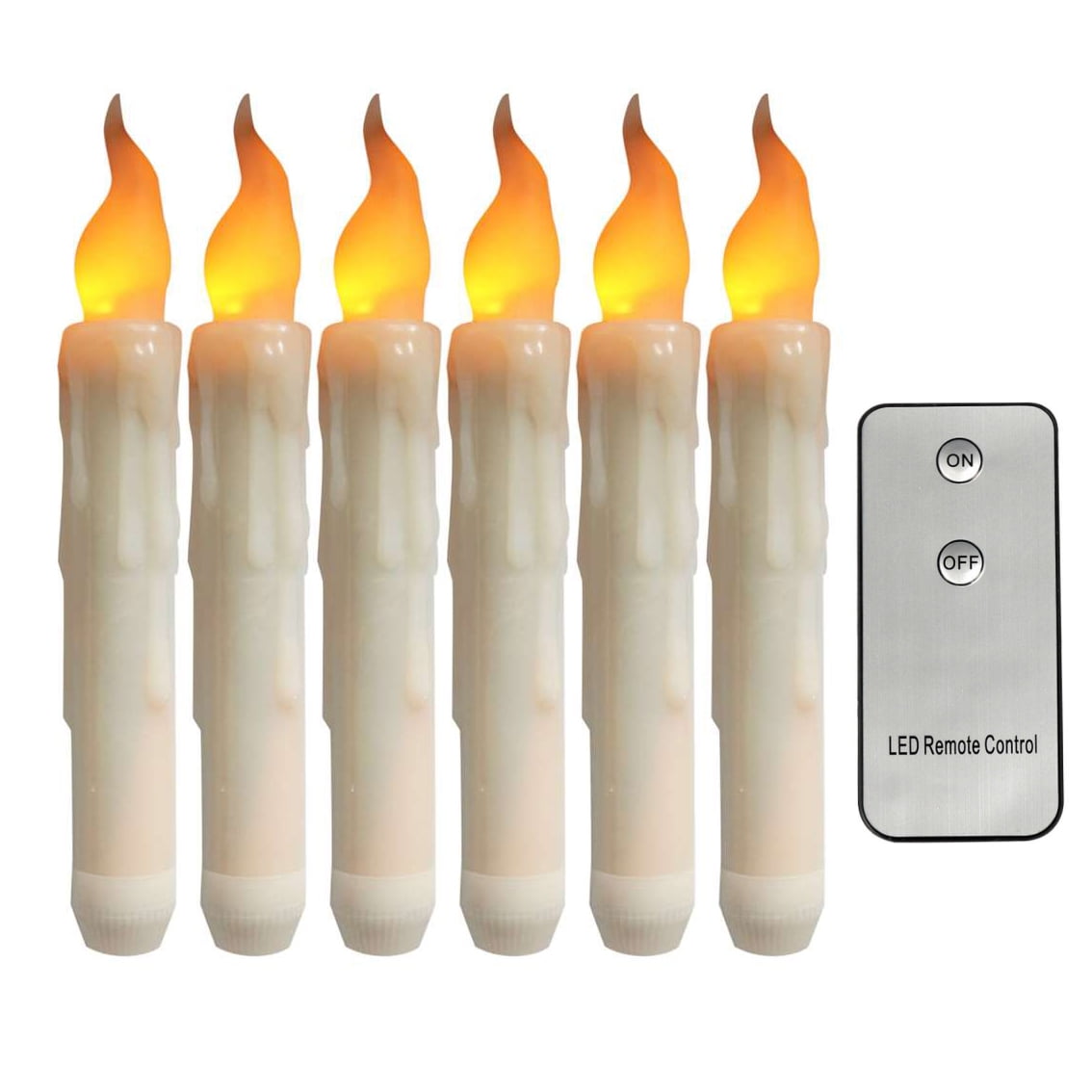 Led Flameless Flickering Battery Operated Powered Moving Wick Taper ...